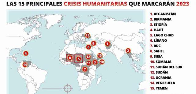 Mapa | Las principales crisis humanitarias que marcarán 2023