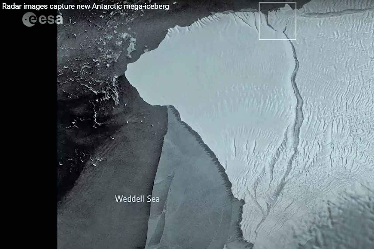 Imágenes radar captan la génesis del nuevo mega-iceberg A81